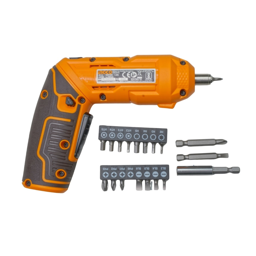 INGCO Rechargeable Screwdriver Kit – Wireless Electric Screw Driver wi ...